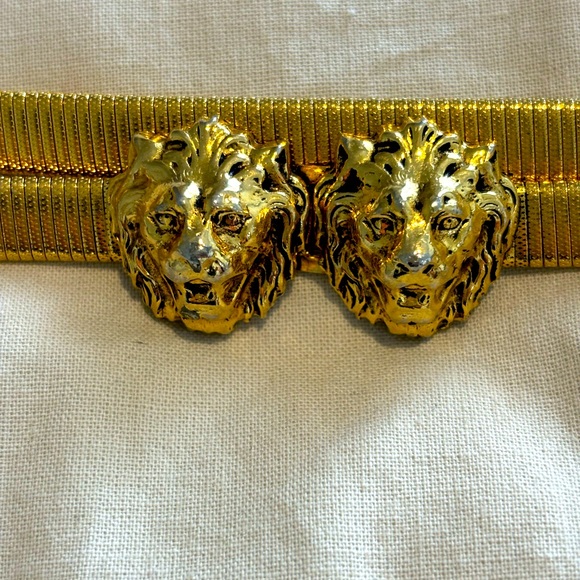 Accessories | Vintage Gold Lion Heads Belt | Poshmark